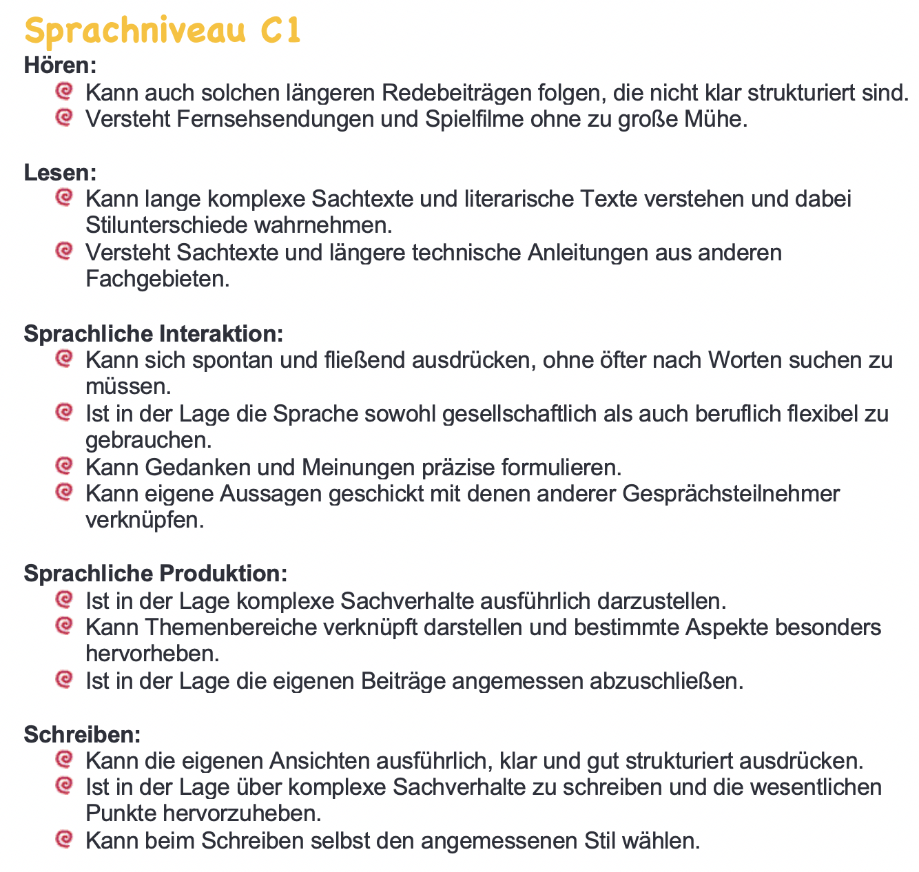 Sprachniveau von A1 bis C2 erklärt – Sprachschule für Russisch und ...