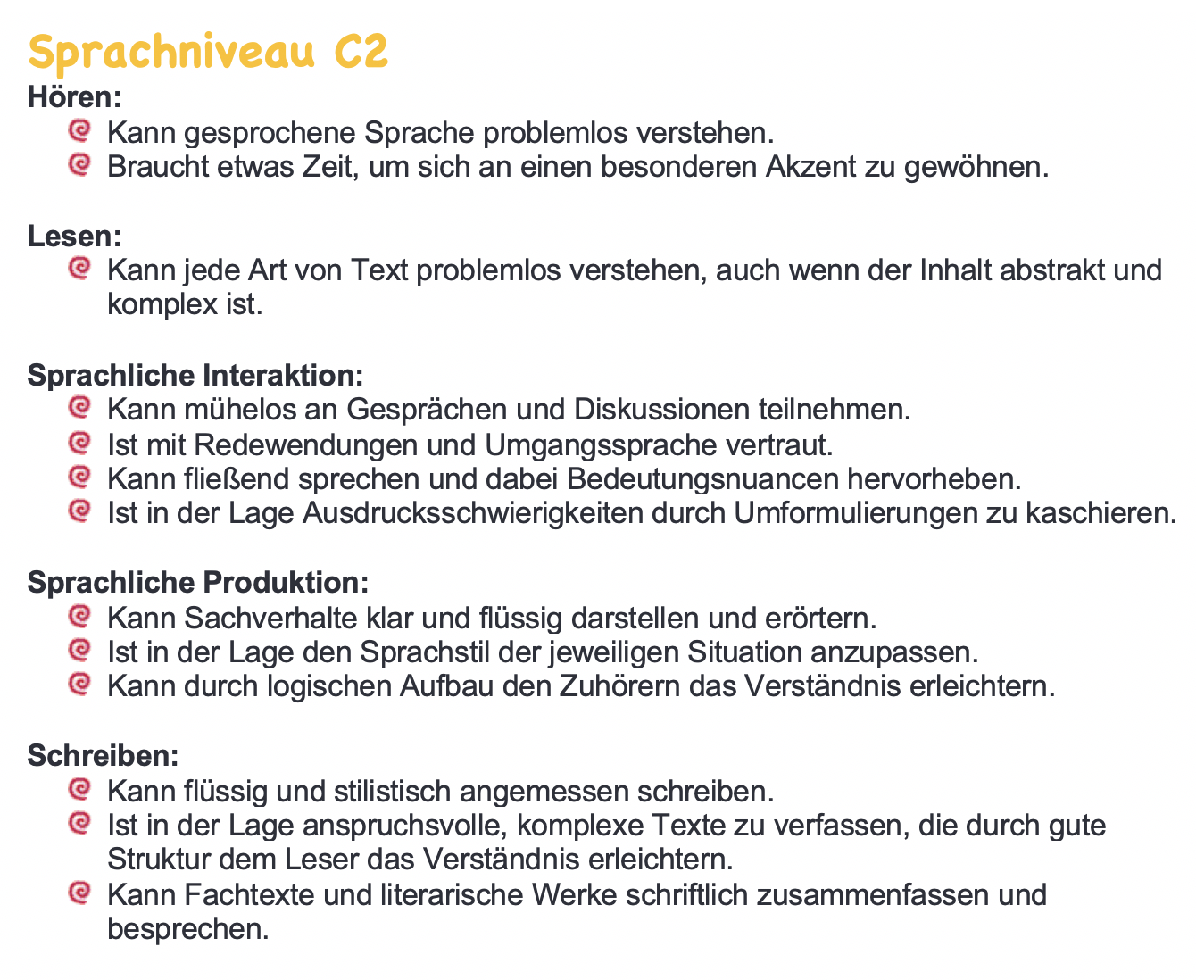Sprachniveau von A1 bis C2 erklärt – Sprachschule für Russisch und ...